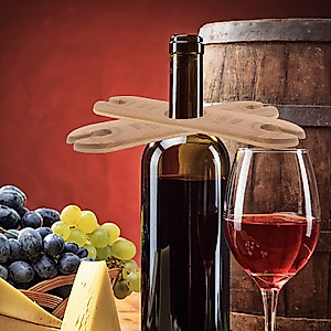 Wine Glass Holder,2PCS Portable Bamboo Cup Holder Wine Glass Rack Storage for Home Bar Outside Easy Carry Lightweight