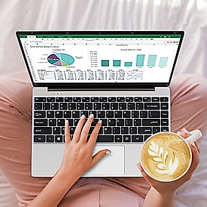 Ruzava 14" Laptop 6GB RAM 64GB Storage Support 1TB SSD Expansion Traditional Laptops Win 10 2.4G+5G WiFi Bluetooth 4.2 USB HDMI 1920x1080 FHD WOZIFAN with Wireless Mouse for Work Study -Silver