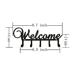 Myartte Key Holder Key Hooks Wall Decorative Zinc Alloy Key Organizer Rack with Screws and Sticker for Entryway, Kitchen, Bedroom, Organize Car Keys, House Keys, Small Accessories and Jewelry