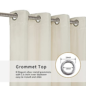 LUSHLEAF 2Panels Ivory Velvet Curtains 84 Inches Blackout Velvet Curtains Panels Thermal Insulated Room Darkening Grommet Window Drapes for for Bedroom/Living Room