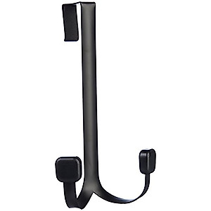 Amazon Basics Over-the-Door Double Hanger Hooks, Black