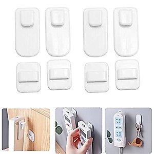 JWCE Controller Hook Remote Control Holder Wall Self Adhesive Hook - 4Set Multiuse TV Remote Control Air Conditioning Cordless Phone Sticky Wall Mount Key Hanger Organizer Holder Wall Sensor