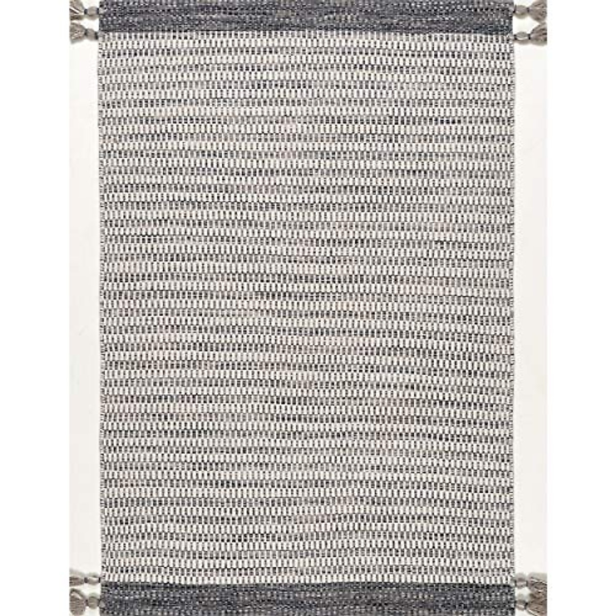 nuLOOM Jenson Braided Tassel Wool Area Rug, 6 ft x 9 ft, Grey