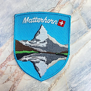 A-ONE - Majestic Matterhorn Switzerland Embroidery Needle Patch, Swiss Flag Pin Pinbadges for Caps Jacket NO.192P