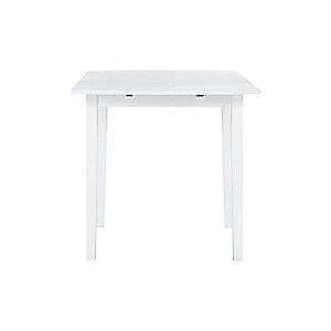 Linon White 30" Square 30" X 48" Fully Extended Torino Drop Leaf Table