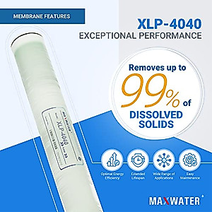 Max Water XLP-4040 (4" x 40") RO (Reverse Osmosis) Commercial Membranes (Good for Industrial Use) - xlp 4040 - (Pack of 12)
