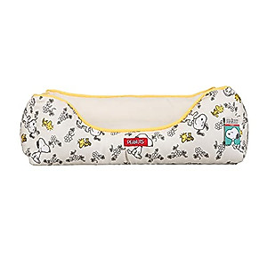 Peanuts for Pets Snoopy & Woodstock Cuddler Dog Bed in Beige | Elevated Dog Bed With Raised Rim | Plush and Comfortable Machine Washable Dog Bed for All Dogs, 24" x 19" x 8"