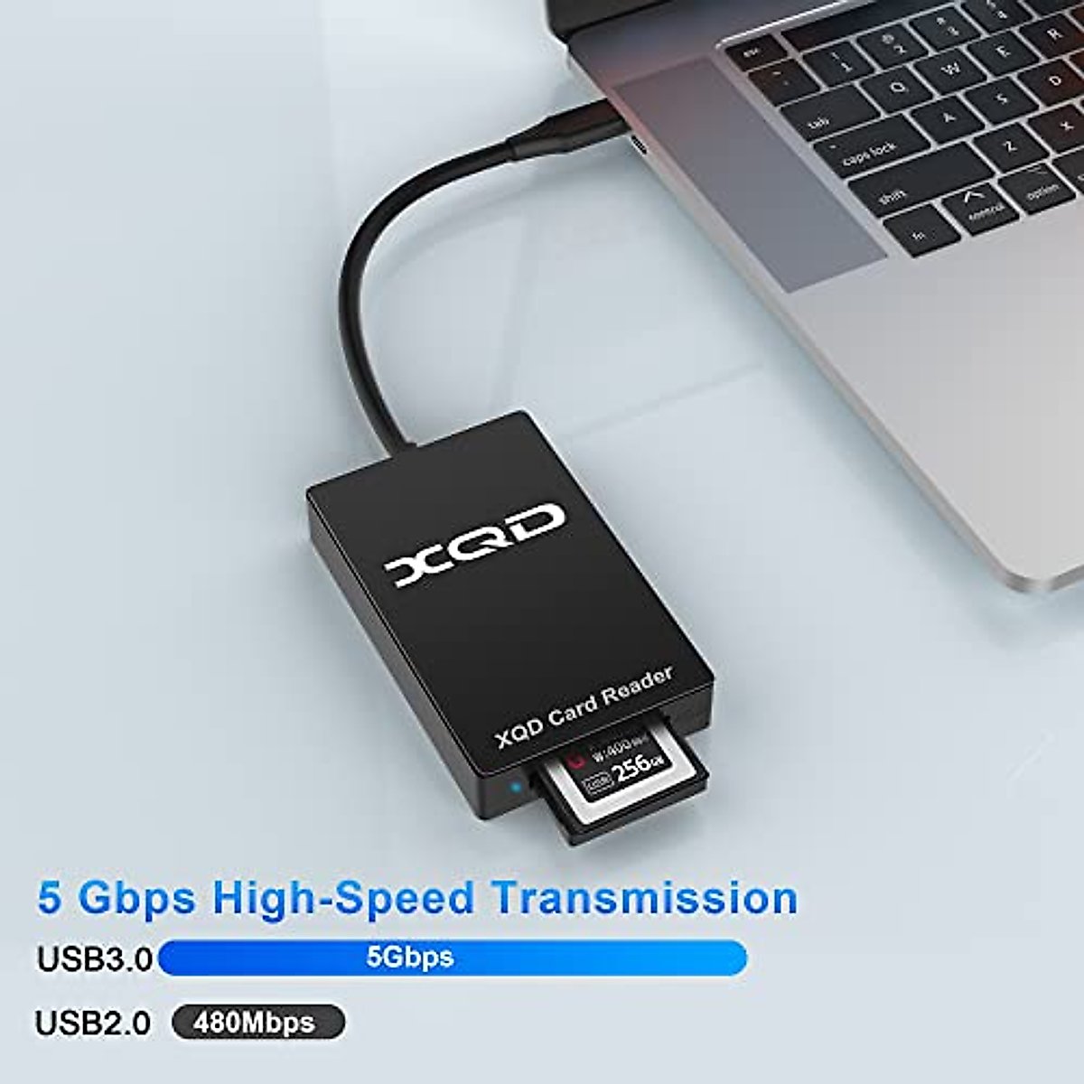 USB C XQD Card Reader, 5Gbps Type C XQD Memory Card Reader Compatible with Sony G/M Series USB Mark XQD Card, Lexar 2933x/1400x USB Mark XQD Card for Android/Windows/Mac OS/Linux/iPhone 16 15
