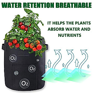 Dchant&Wiiiisen Potato Grow Bags 3 Pack 7 Gallon Plant Grow Bag with Window Flap Breathable Planting and Two Handles Thickened Non-Woven Fabric Gardening Plant Containers for Vegetables & Flowers