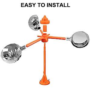 Bird Reflective Spinning Deterrent Devices for Outside Keep Birds Away Pigeon Woodpeckers Deterrent for Garden Roofs