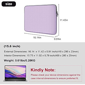 15.6 16 inch Laptop Sleeve Case Computer Bag for HP Spectre x360 16, Dell Inspiron 16, ASUS VivoBook Pro 16X, ThinkPad T16, Lenovo Yoga 7i 16, LG Gram 16, 15.6" Gaming Laptop Computer Bag(Purple)