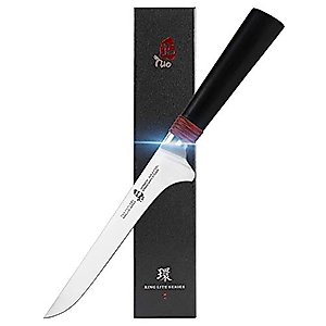TUO Boning Chef Knife 6 inch Fillet Knife Flexible Kitchen Knife for Fish Chicken and Poultry Cooking Knives, AUS-8 Stainless Steel with Ergonomic Handle Gift Box, Ring Lite Series