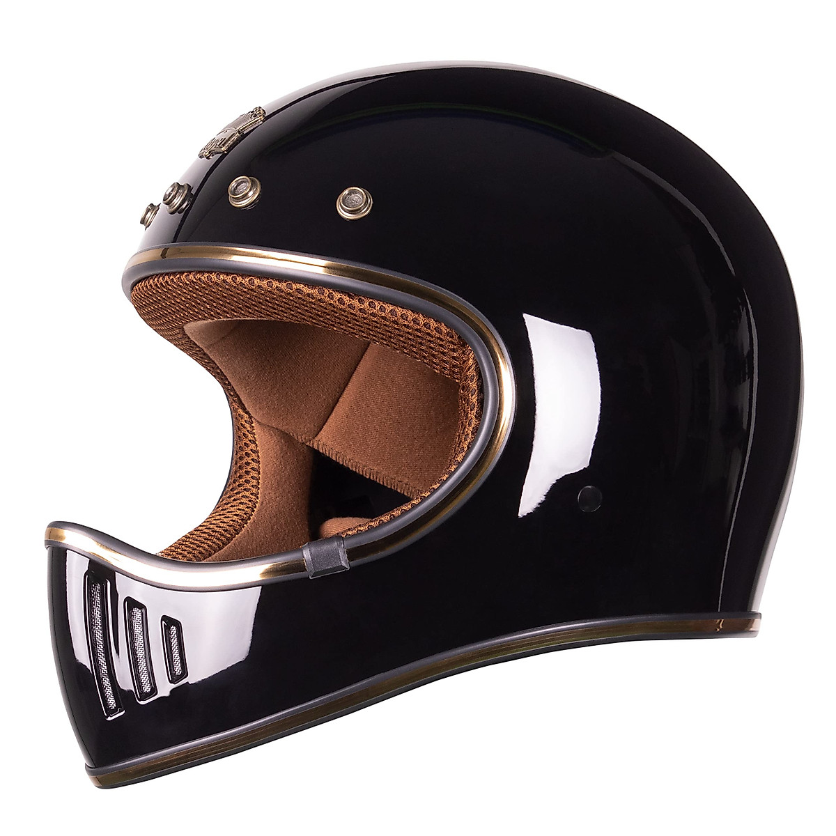 ROYAL M141 Full face Motorcycle Helmet - DOT Approved - Unisex, Classic, Elegant Design (Gloss Black, M)