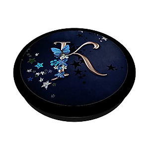 Butterfly Monogram Initial Letter K PopSockets PopGrip: Swappable Grip for Phones & Tablets