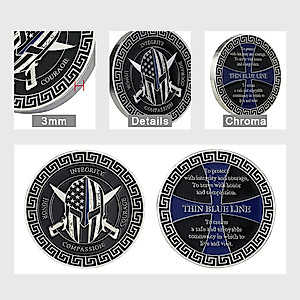 LBL United States Police Officer Challenge Coin Thin Blue Line Collection
