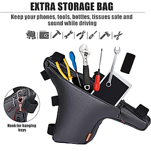 Hutexico 2 Pack for Kawasaki Teryx KRX 1000 UTV Roll Bar Triangle Storage Bag, Double Zipper Side by Side Bags Roll Bar Gear Bag, Compatible 2020-2024 Models (Black x2)