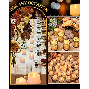 Hortsun 120 Pieces Flameless Tea Lights Candles Longer Battery Operated Votive Led Candles Flickering Romantic Tealights for Seasonal Festival Celebration Decor (Warm White)
