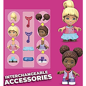 Mega Barbie Animal Grooming Station Building Set with, 97 Bricks and Pieces, Accessories and 3 Micro-Dolls, Toy Gift Set for Ages 5 and Up