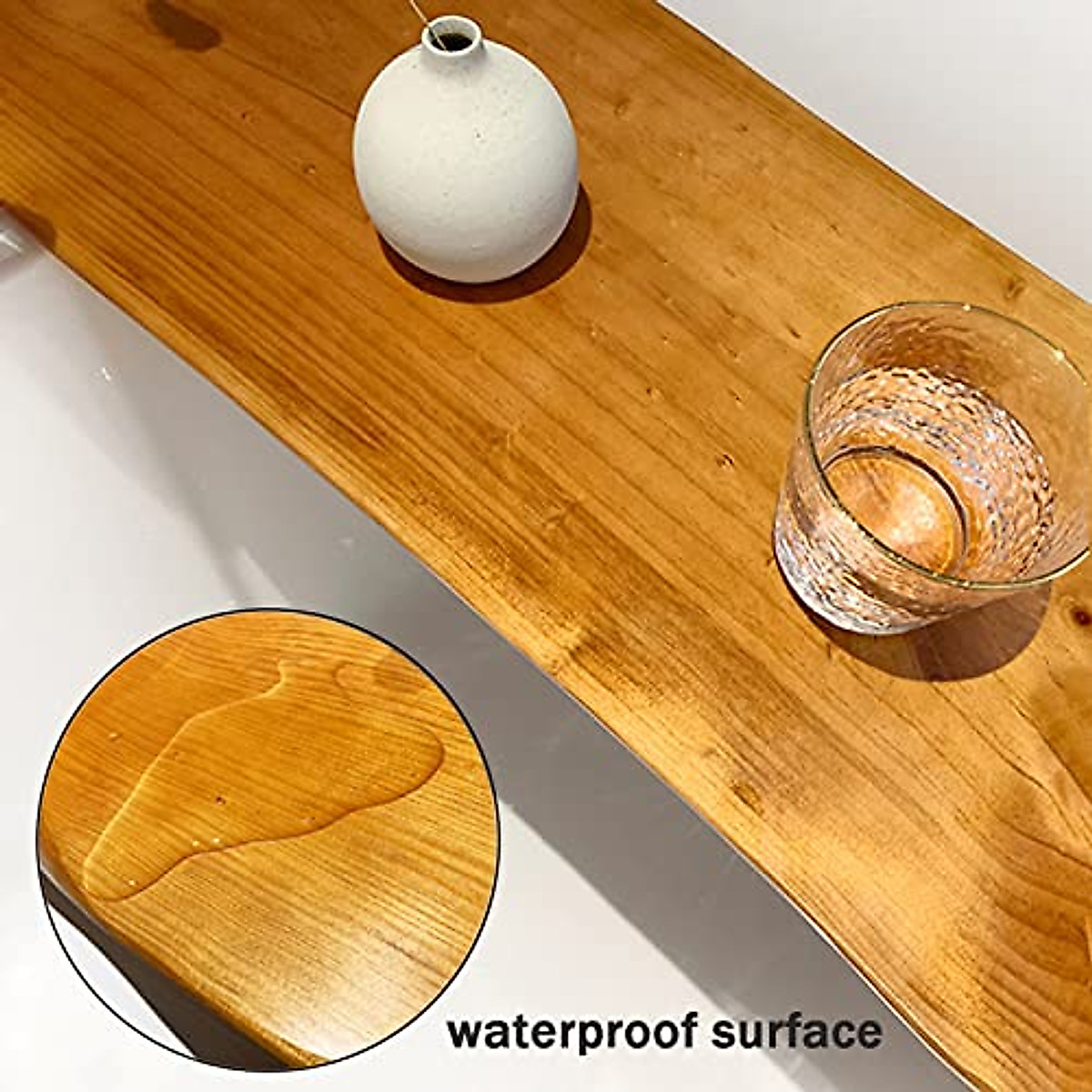 Bathtub Tray Caddy, Natural Wood Bath Tray for Tub, Portable Soap Dish Book Wine Glass Phone Holder for Bathroom Living Room Shelf (90x30x5cm, Rosewood)