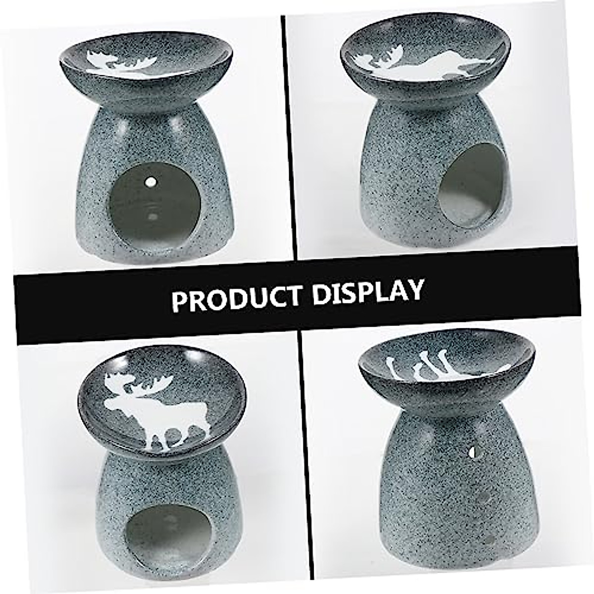 Healifty 1pc Meditation Room Decor Office Decoration Aroma Heating Holder Elk Pattern Incense Stove Lantern Decorative Lantern Candle Holder Ceramic Incense Stove Aroma Oil Burner