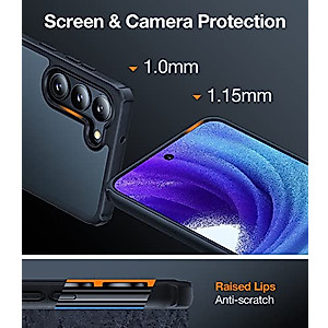 TORRAS MarsClimber for Samsung Galaxy S23 Plus Case, [3-Way Stand][MIL-STD Protection] Protective Translucent Matte Hard Back & Soft Silicone Edge Phone Case for Samsung S23 Plus Case 5G, Black