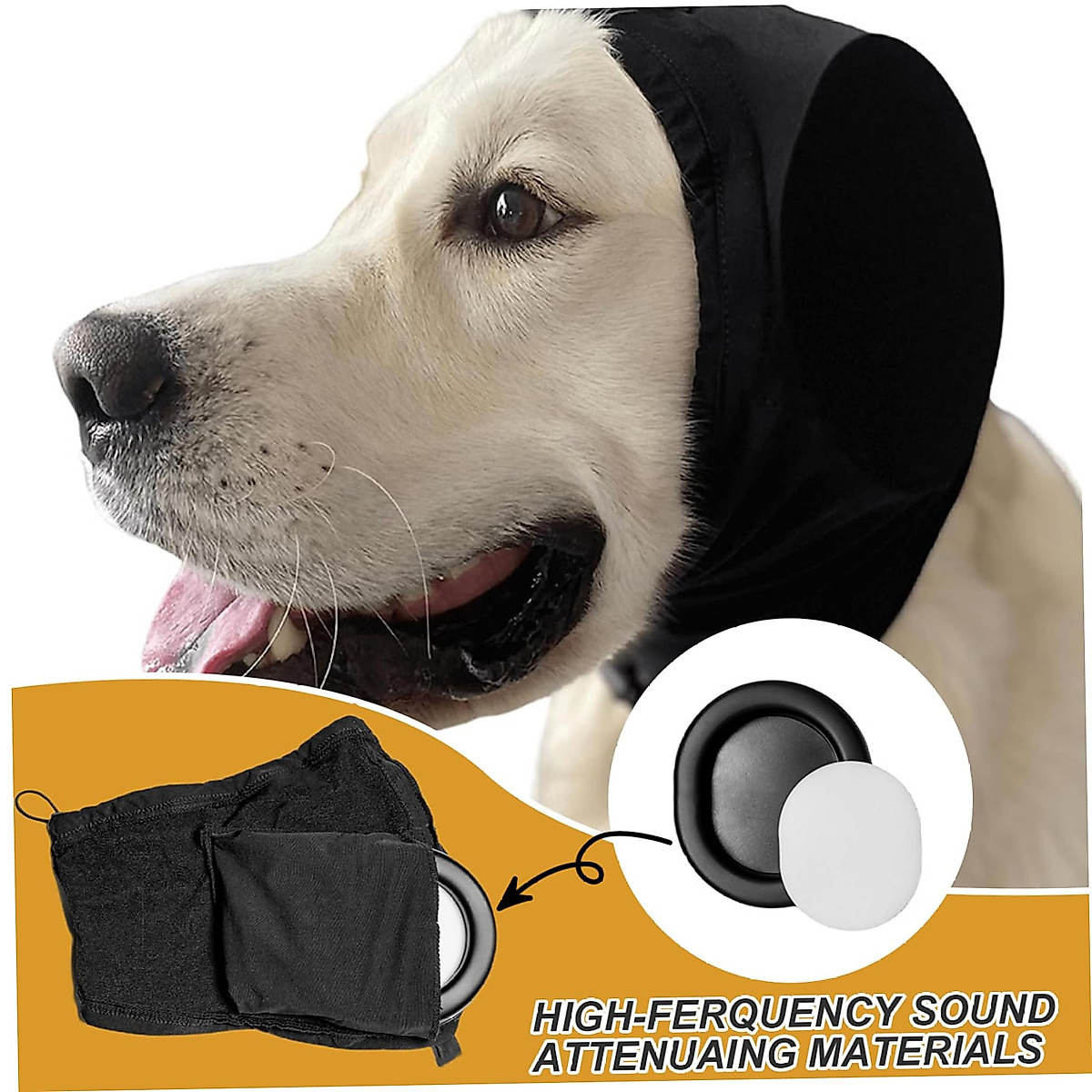XJKLBYQ Dog Ear Muffs Noise Protection Noise Cancelling Headphones for Dogs, Dog Earmuffs, Dog Ear Plugs for Dog Ear Protection Winter Dog Wrap with Drawstring Fixing L