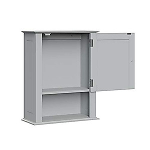 RiverRidge Ashland Single Door Wall, Gray Cabinet