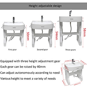 HTTMT- Washstand Self-Care Station Portable Wash Basin For Child Kids Baby Toddler KEarly Training Learning Plastic Washbasin Simulation Towel Shelf [P/N: ET-BABY007-WHITE]