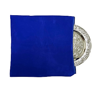 Silver Storage Zippered Bags 18"x18", Velvet Fabric Blue Anti Tarnish Silver Jewelry Storage Bag for Silver Storage, Resistant Jewelry Flatware, Silverplate, Silver Storage Silver Protection