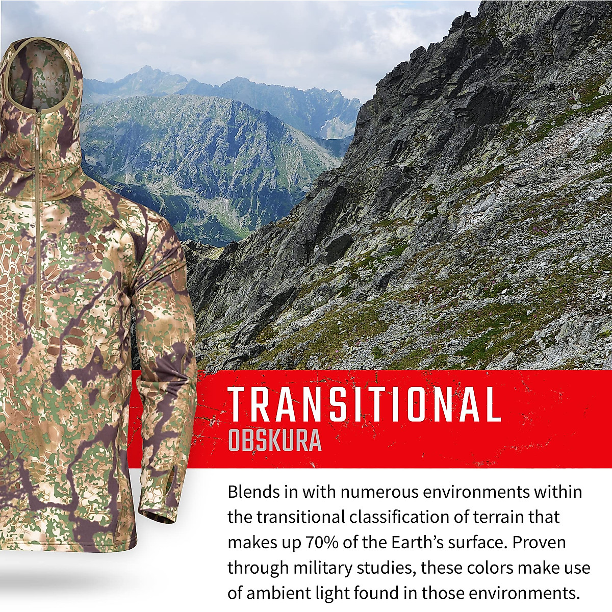 Kryptek Men's Standard Cronos Technical Camo Hunting Hoodie, Highlander, XL