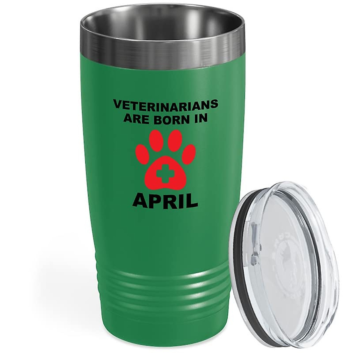 Veterinarian Mint Viking Tumbler 20oz - Veterinarians Are Born In April - Birthday Veterinary Tech Zoology Clinical Doctor Nurse Cat Pet