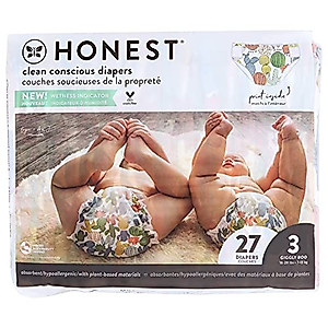 The Honest Company - Eco-Friendly and Premium Disposable Diapers - Pandas, Size 3 (16-28 lbs), 27 Count