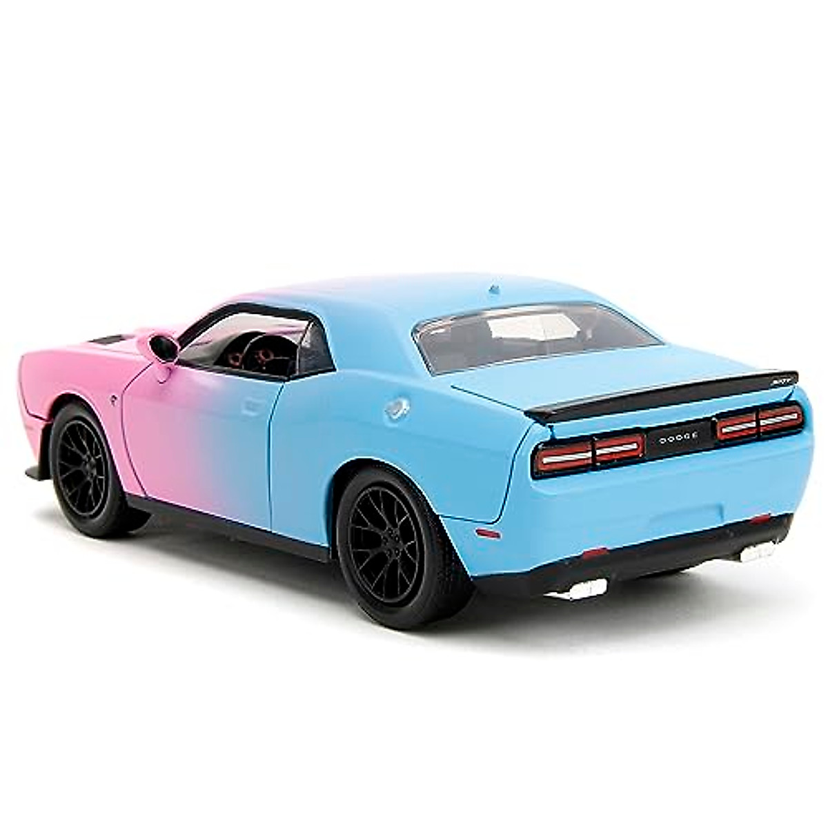 2015 Challenger SRT Hellcat Pink and Blue Pink Slips Series 1/24 Diecast Model Car by Jada 34658
