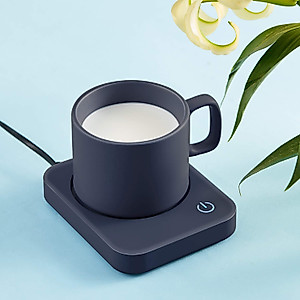 ANBANGLIN Coffee Mug Warmer, Coffee Warmer for Desk with Auto Shut Off, Coffee Cup Warmer for Coffee Milk Tea, Candle Wax Cup Warmer Heating Plate (Dark Blue-NO Mug)
