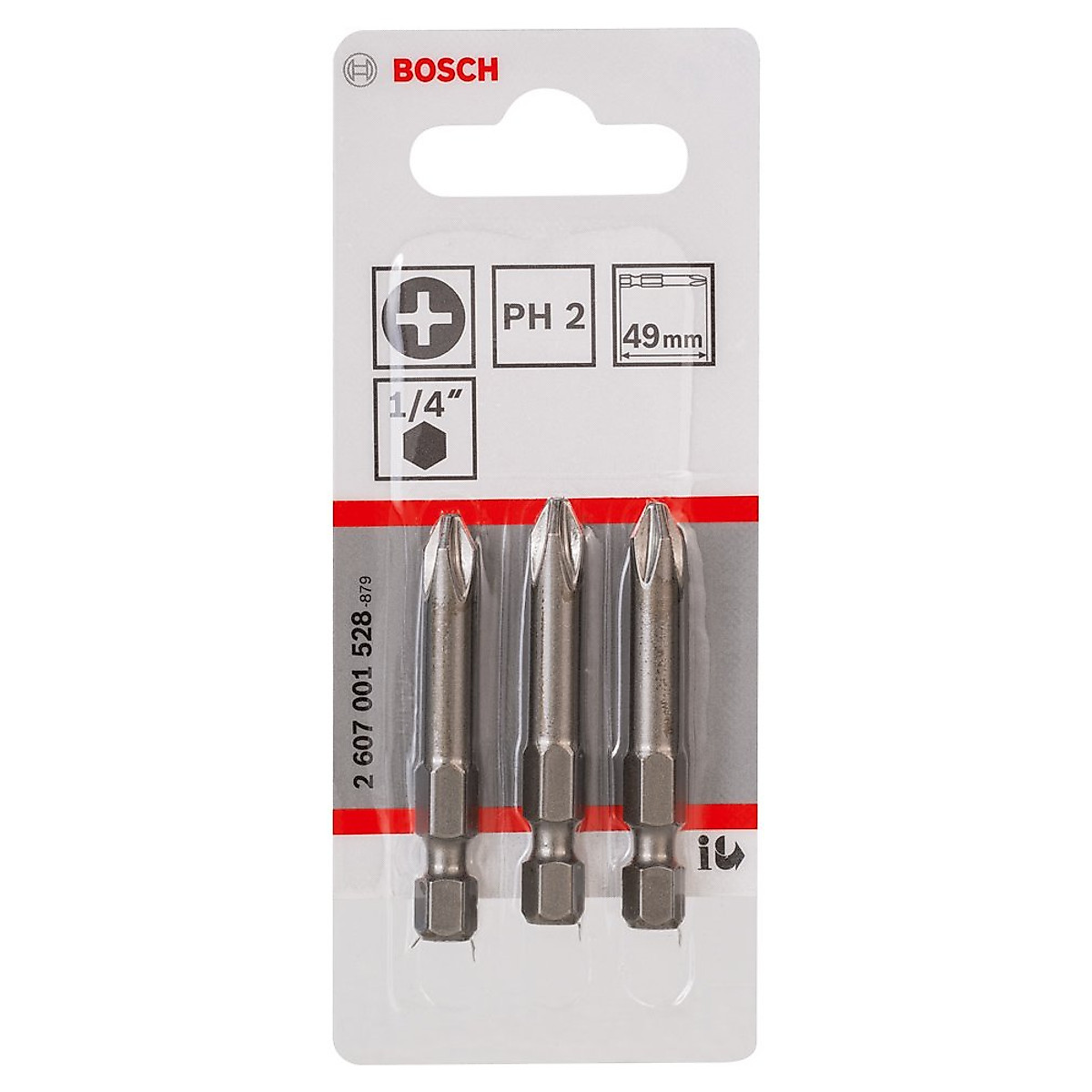 Bosch 2607001528 Screwdriver Bit Ph 2 XH 49mm 3 Pcs