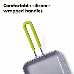 GreenPan Mini Healthy Ceramic Nonstick, 5" Square Egg Pan, PFAS-Free, Dishwasher Safe, Stay Cool Handle, Black