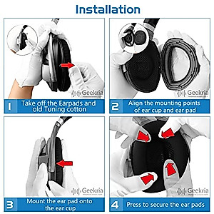 Geekria Comfort Micro Suede Replacement Ear Pads for Sennheiser HD700 Headphones Earpads, Headset Ear Cushion Repair Parts (Black)