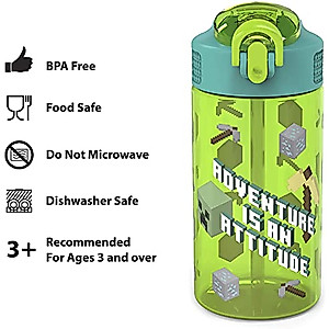 Gamer School Set Pencil Case, 4 Pixaletd Pencils, 1 Gamer Control Eraser, 50 Stickers, 1 Drawstring Bag and 16oz Water Bottle