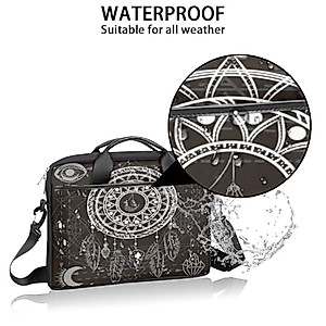 Mandala Dreamcatcher Ethnic Laptop Computer Bag Waterproof Shoulder Messenger Bag 13-15 inch Durable Laptop Tote Bag with Shoulder Strap Handle Lightweight Crossbody Briefcase