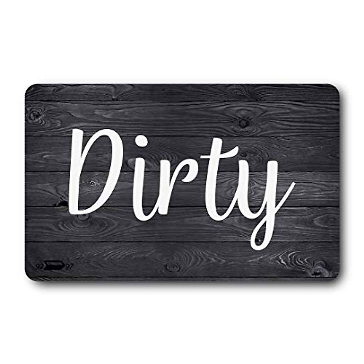 Black and White Wood Clean Dirty Dishwasher Magnet, Reversible Dish Washer Sign, Double Sided Strong Kitchen Flip Indicator, Bonus Universal Magnetic Plate, Neutral Rustic White and Black Magnet