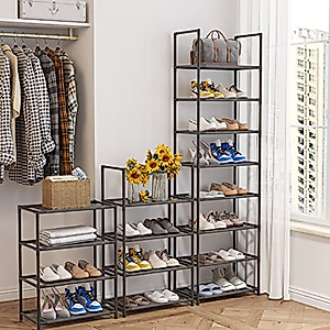 Z&L HOUSE 8 Tier Shoe Rack Tall, Sturdy Metal Narrow Rack That Can Store 16-20 Pairs of Shoes, Stackable Shelf for Closet Entryway to Increase The Use of Space