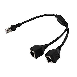 PDEEY RJ45 Ethernet Splitter Cable Connector 1 Male to 2 Female LAN Port Support Cat7 Cat6 Internet Cable with High Speed Network