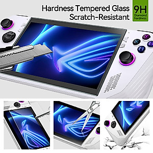 ivoler 3-Pack Tempered Glass Screen Protector for ASUS ROG Ally/ASUS ROG Ally X 7'' 2024/ MSI Claw A1M 2024 Gaming Handheld 7 inch 2023, Transparent HD Clear Screen Protector Bubble Free