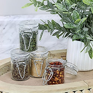 Cornucopia 1.6-Ounce Herb Storage Mini Herb Jars w/Clamp Style Rubber Gasket Seal (12-Pack); 50ml Airtight Odor-Proof Vials w/Hermes Clamp Top Hinge