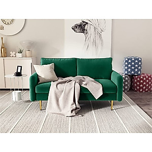 Kingway Furniture Almor Velvet Living Room Loveseat in Green