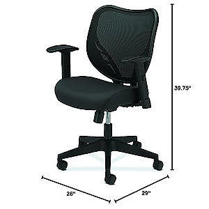 HON High Back Task Chair - Mesh Back Office Chair for Computer Desk, Black (HVL551)