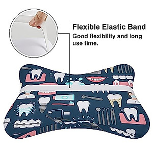 JZDACH Car Neck Pillow Memory Foam Head Rest Support Cushion Compatible with Teeth Dental Seamless Pattern for Travel Car Seat, Boys Gaming Office Chair,Travel Portable Pillow