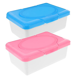 ARTIBETTER Wipes Dispenser Box Diaper Wipes Dispenser Baby Wipes Case Baby Wipe Holder Rectangular Paper Towel Container Dustproof Storage Organizer 2pcs…
