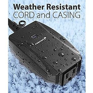 Fosmon WavePoint Wireless Remote Control Outdoor Electrical Outlet Switch Weatherproof Heavy Duty 3-Prong Plug-in ETL Listed (Battery Included) 1 Pack