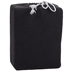 Amazon Basics Cotton Jersey 4-Piece Bed Sheet Set, King, Dark Gray, Solid